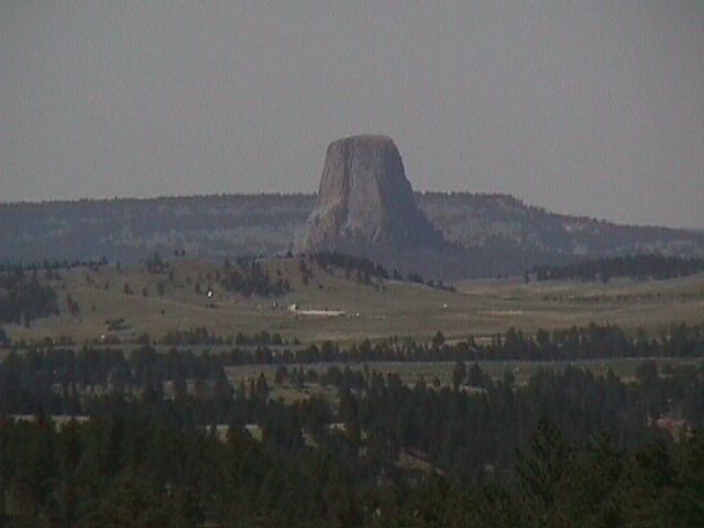 Devils Tower off in the distance. It's still probably 10 miles away at ...